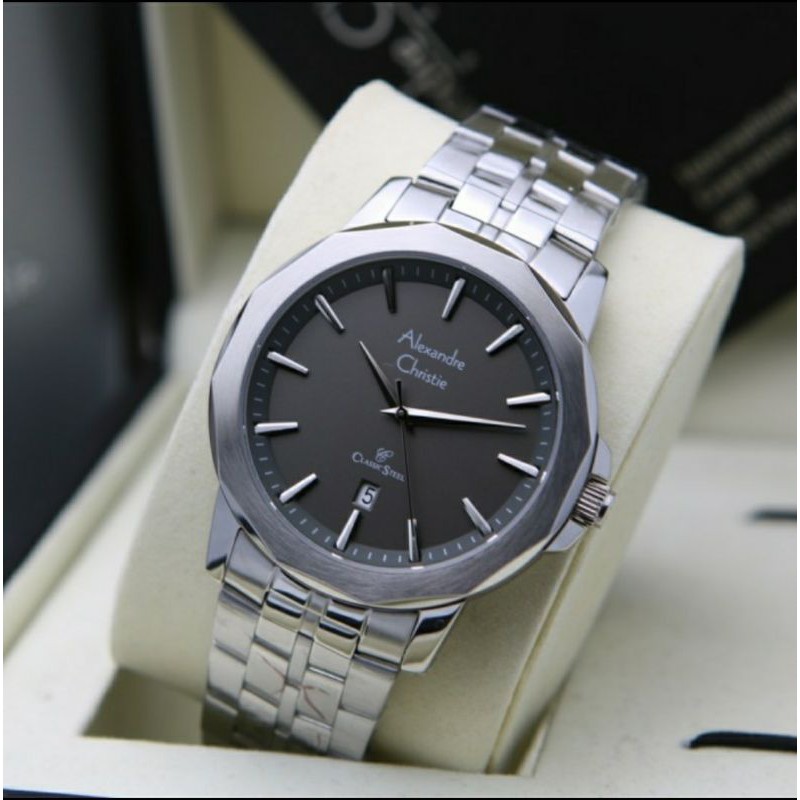 Jual ORIGINAL | JAM TANGAN PRIA ALEXANDRE CHRISTIE COWOK SILVER BLACK ...