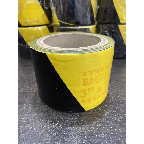 Jual Police Line Safety Line Pita Barikade Hitam Kuning 3 Inch x 100 ...