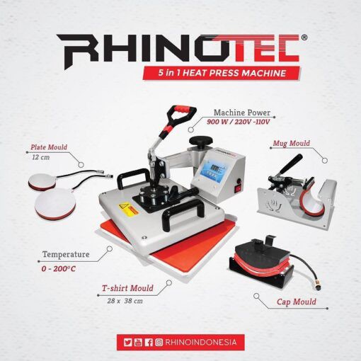 Jual Rhinotec Mesin Press Sablon 5 In 1 (RTM - 01) | Shopee Indonesia