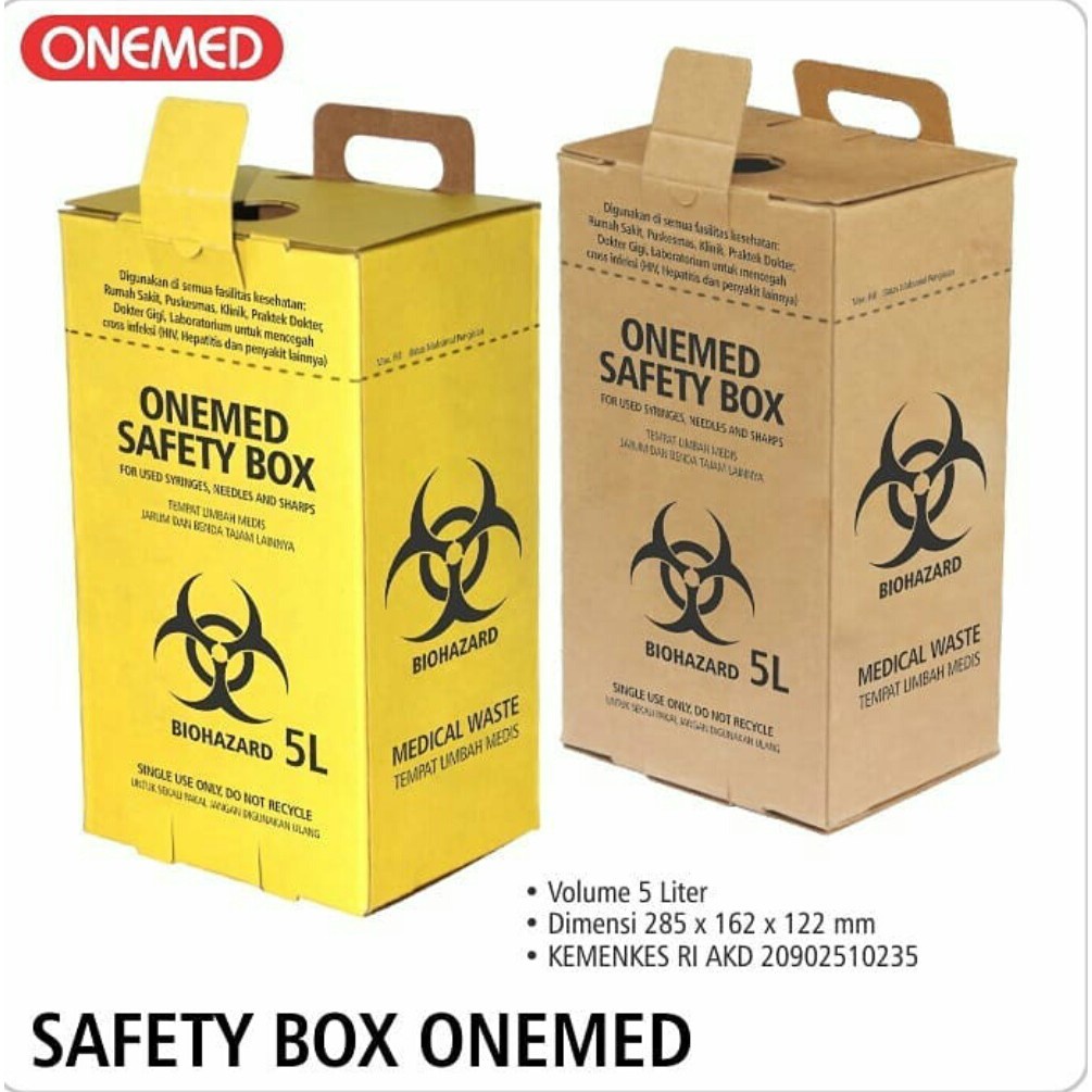 Jual SAFETY BOX ONEMED ORIGINAL / BIOHAZARD ORIGINAL | Shopee Indonesia