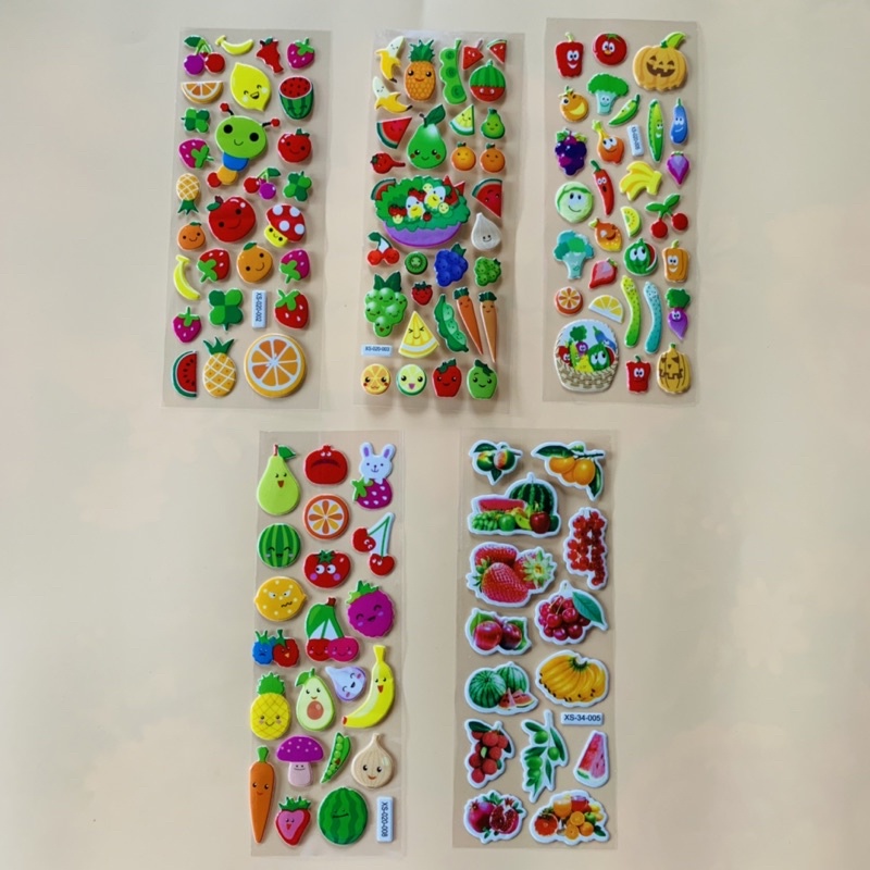 Jual SAYUR DAN BUAH STIKER TIMBUL / STICKER 3D MURAH UNTUK REWARD DAN ...