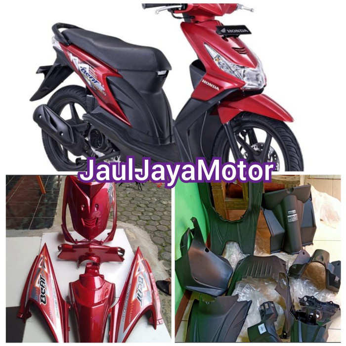 Jual COVER BODY FULL SET HONDA BEAT KARBU 2010 2011 2012 MERAH MARUN ...