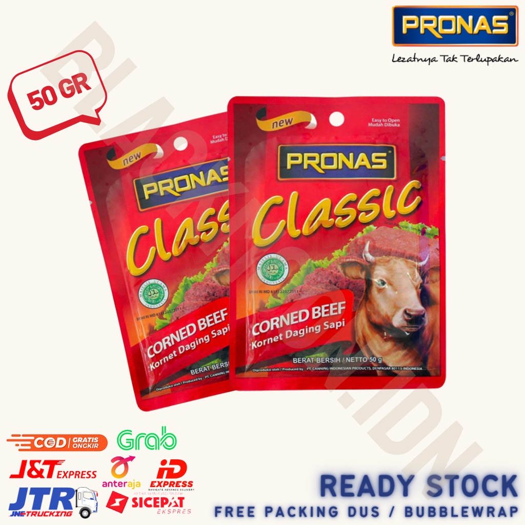 Jual Pronas Kornet Sapi Classic Sachet Corned Beef 50 GR Gram READY ...
