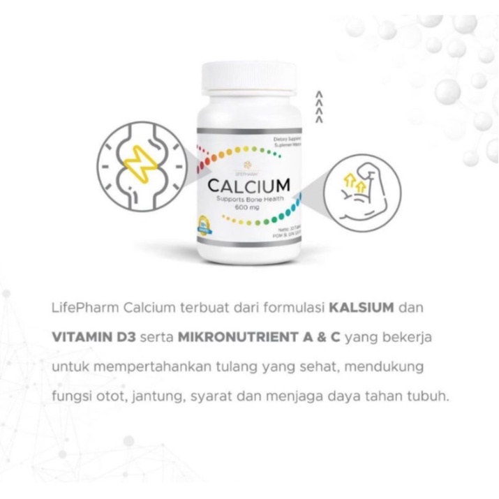 Jual Calcium + D3 Suplemen Kalsium Original Lifepharm USA | Shopee ...