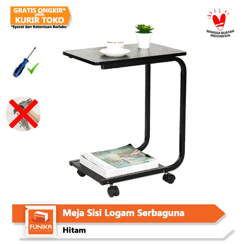Jual FUNIKA 22032 BK - Meja Sisi Logam Serbaguna Minimalis - Hitam ...