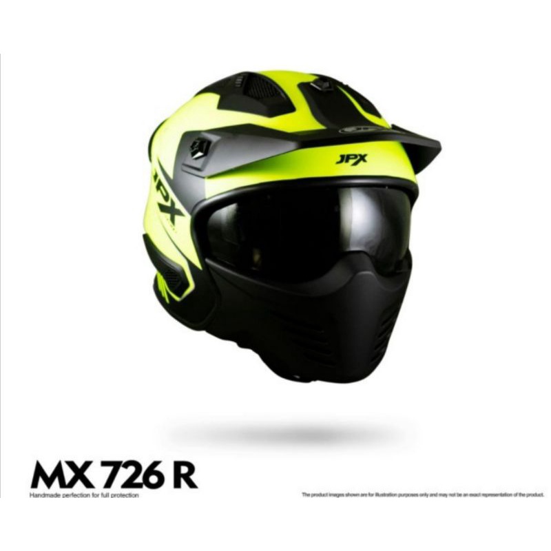 Jual Helm Full Face supermoto JPX MX 726 R Fluo Doff | Shopee Indonesia