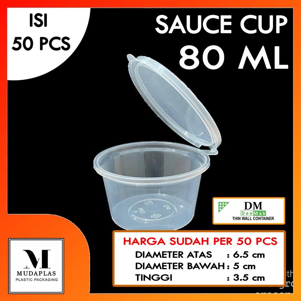 Jual Sauce Cup 80 ml isi 50 pcs / Tempat Saos Saus Sambal Plastik ...