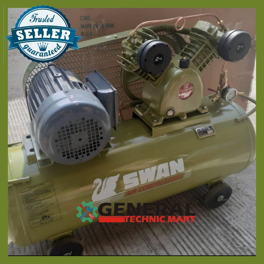 Jual Kompresor angin SWAN 2hp/pk komplit motor 2 hp taiwan 1,5kw ...