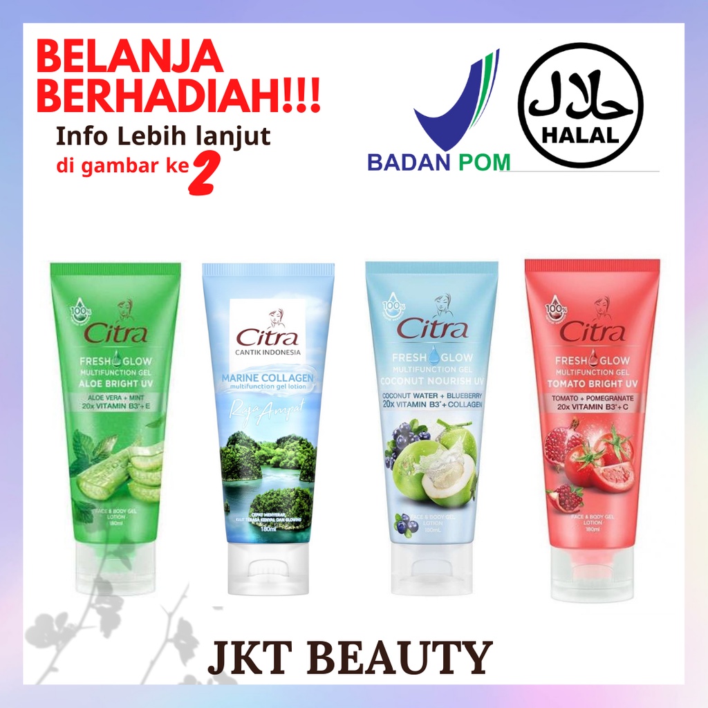 Jual CITRA Fresh Glow Multifunction Gel 180ml |Aloe Bright UV|Coconut ...