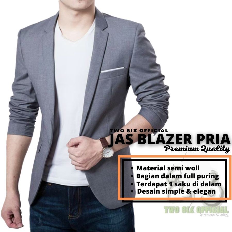 Jual TWO SIX - Jas Pria Formal / Blazer Casual Pria / Blazer Pria Slimfit / Jas Semi Formal/Jas ...