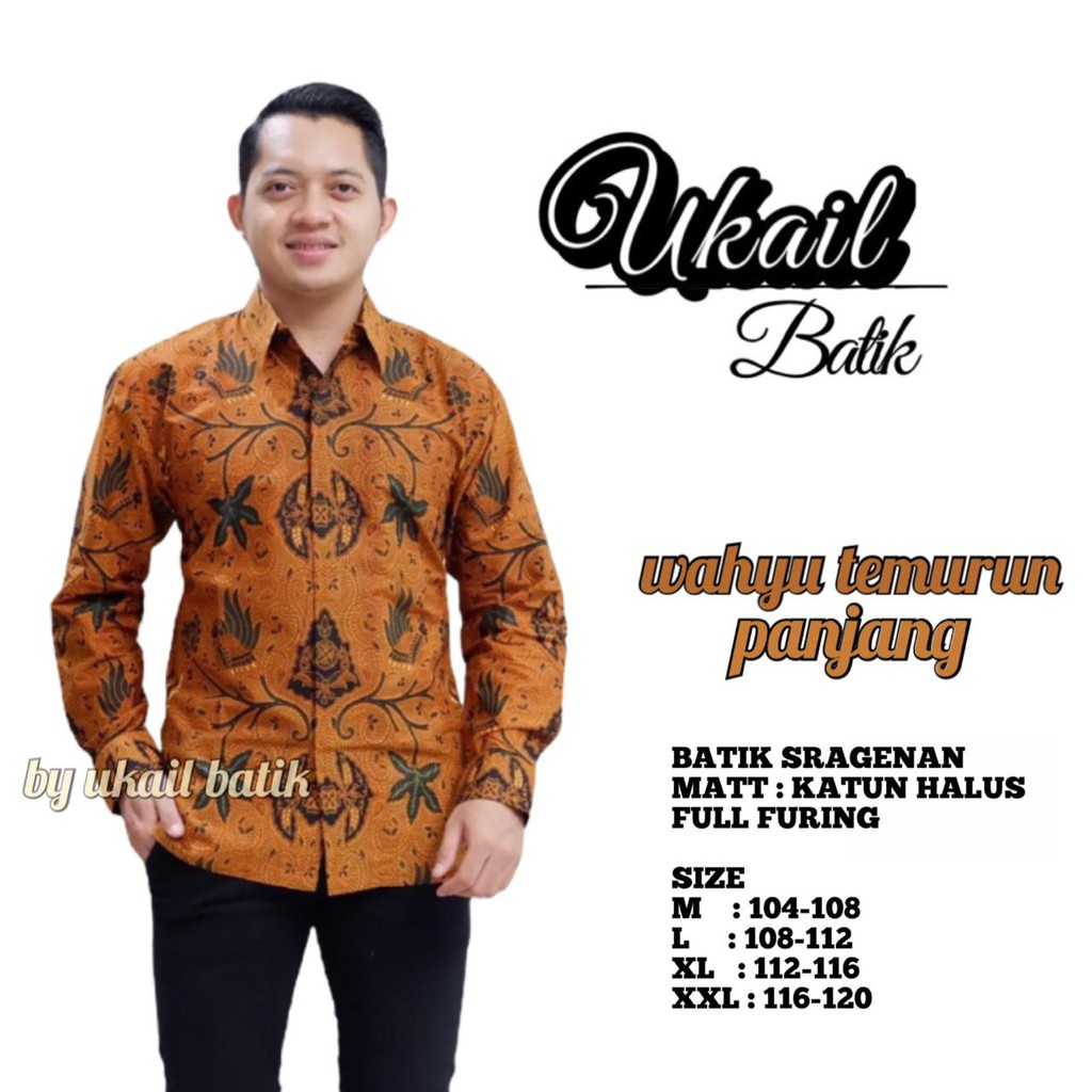 Jual WAHYU TEMURUN SOGAN UKAIL BATIKSOLOAMANAH KEMEJA BATIK PRIA SOLO ...