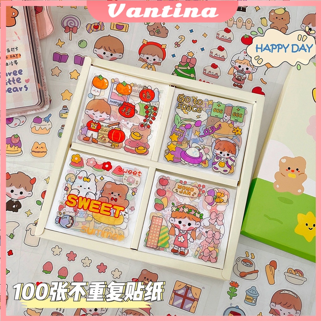 Jual (25 lembar)TELADO Stiker Aesthetic Design DIY/Sticker botol minum ...