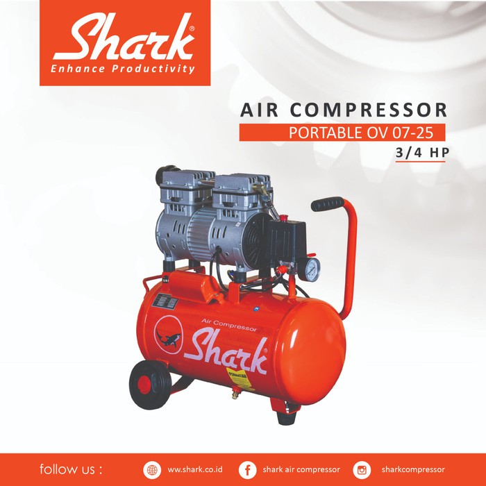 Jual Shark Kompressor Angin Oilless Tipe OV 07-25 | Shopee Indonesia