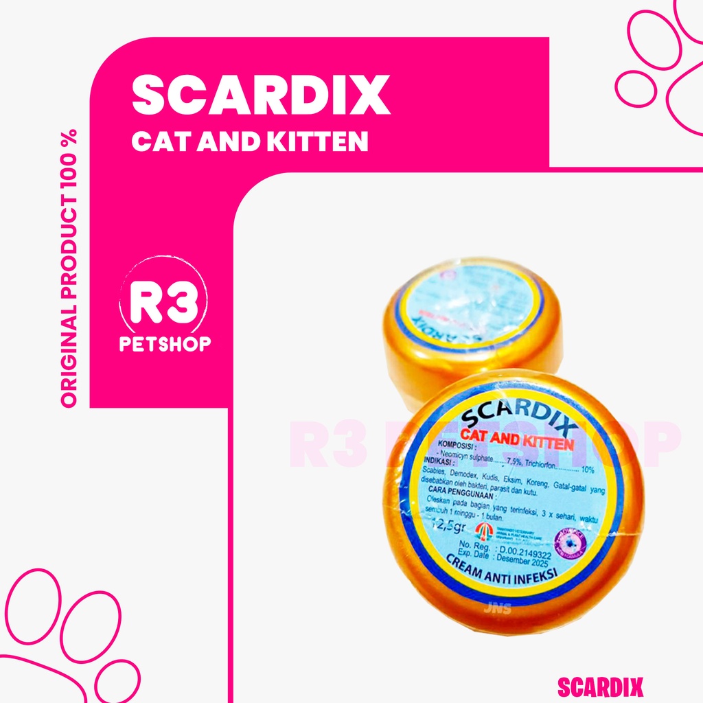 Jual anti Infeksi dan Penyakit Kulit pada Kucing SCARDIX 12,5gr Cream ...