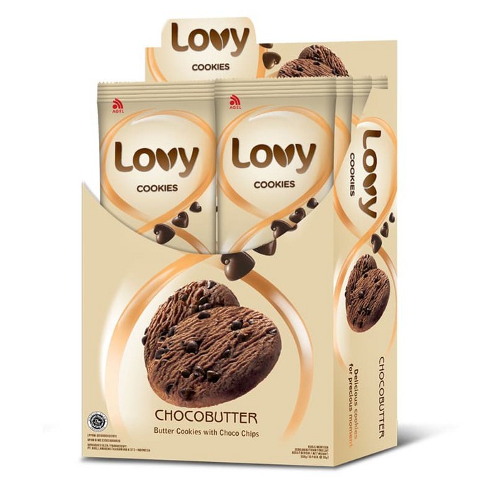 Jual Lovy Biscuit Chocobutter Dus 10 Sachet x 30 Gram | Shopee Indonesia