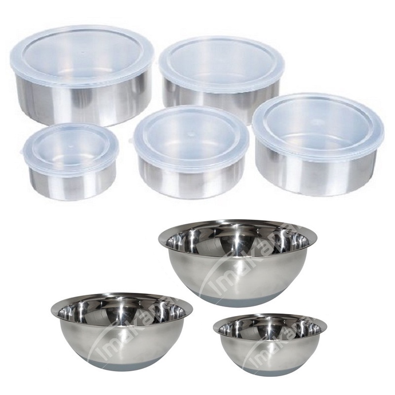 Jual DHW Baskom Stainless 3in1 SET / Wadah Sayur 5in1 / Mangkok buah ...