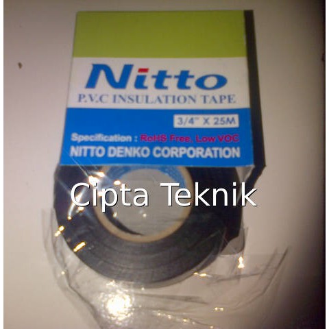 Jual Isolasi Listrik Nitto Asli Type 2101 Hitam PVC Insulation Tape ...