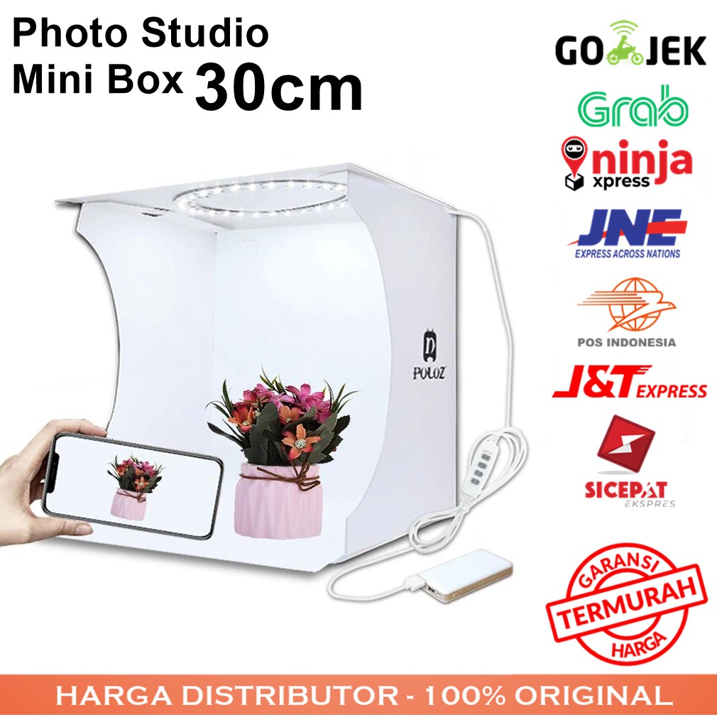 Jual Photo Studio Mini Soft Box Ring Light 30x30cm with 6 Backdrop Foto ...