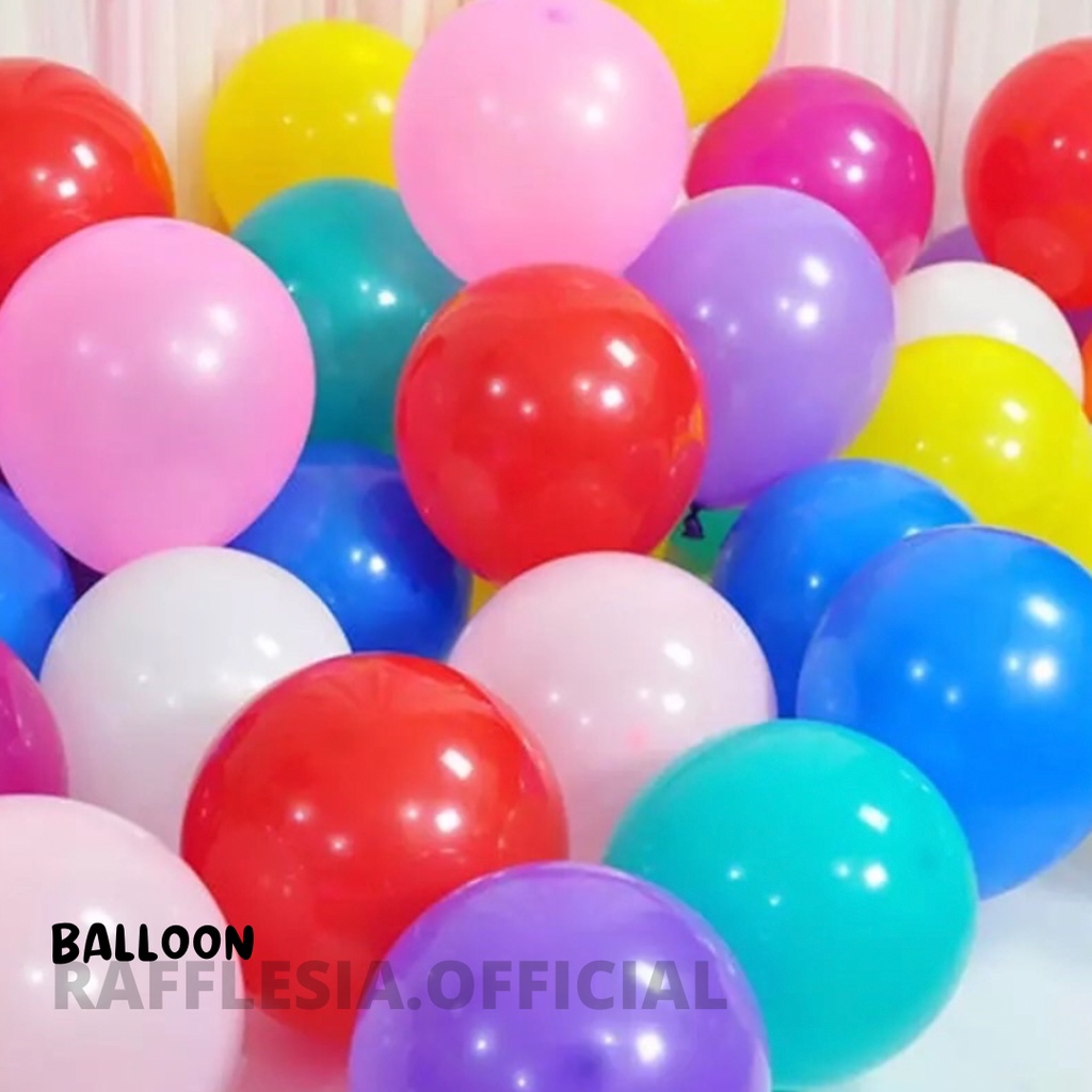 Jual BALON LATEX DOFF 12 INCH BULAT POLOS BALON KARET WARNA WARNI BALON ...