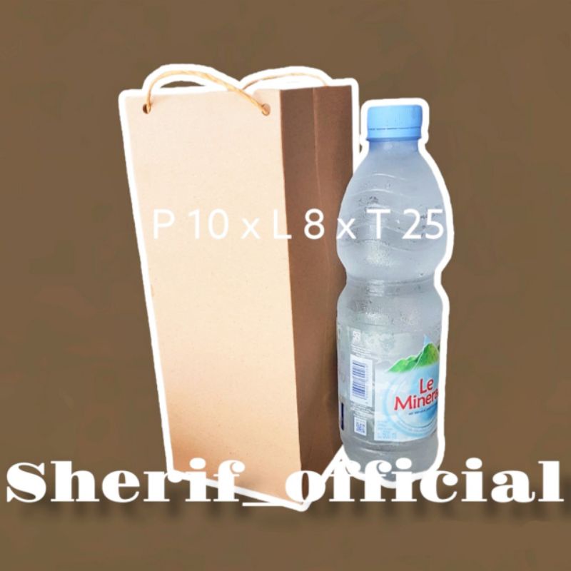 Jual paper bag botol minuman 10x25 paperbag botol tumbler P10 L8 T25 ...