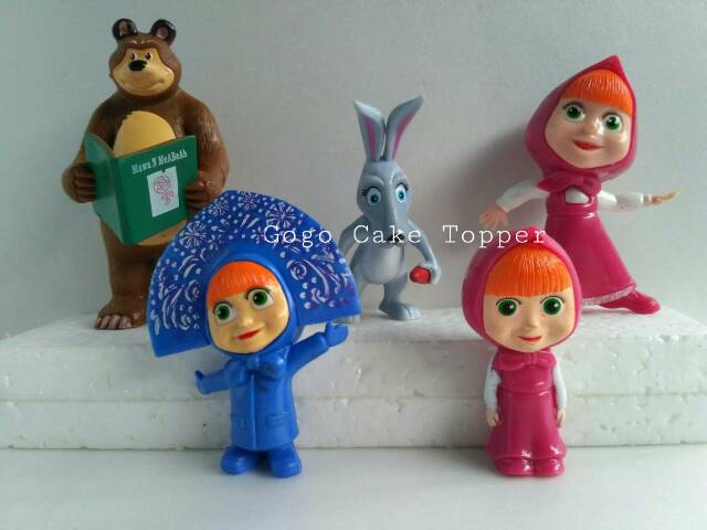 Jual Marsha And The Bear Set 5 Action Figure Topper Cake Hiasan Kue ...