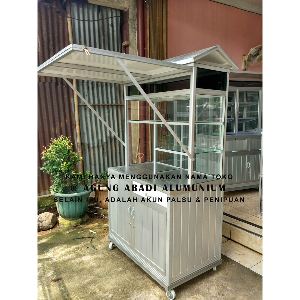 Jual Etalase / Gerobak Alumunium Atap Lipat Dagang Jus / Minuman ...