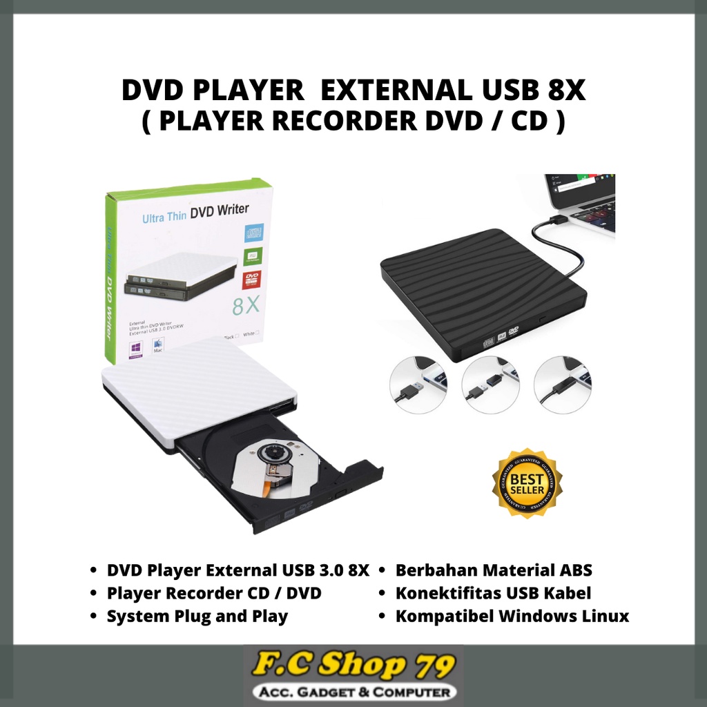 Jual PROMO MURAH DVD Player External Writer Buat Komputer PC Laptop USB ...