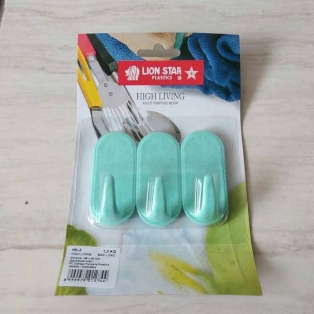 Jual Lion Star HK 3 Multi Purpose Hook Hanger Gantungan Tempel Lionstar ...
