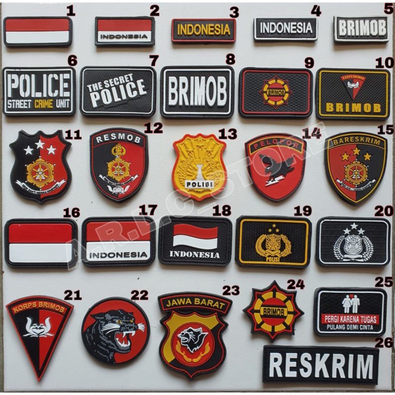 Jual PATCH RUBBER LOGO POLISI/POLRI/BRIMOB/RESKRIM/PELOPOR/RUBBER PATCH ...