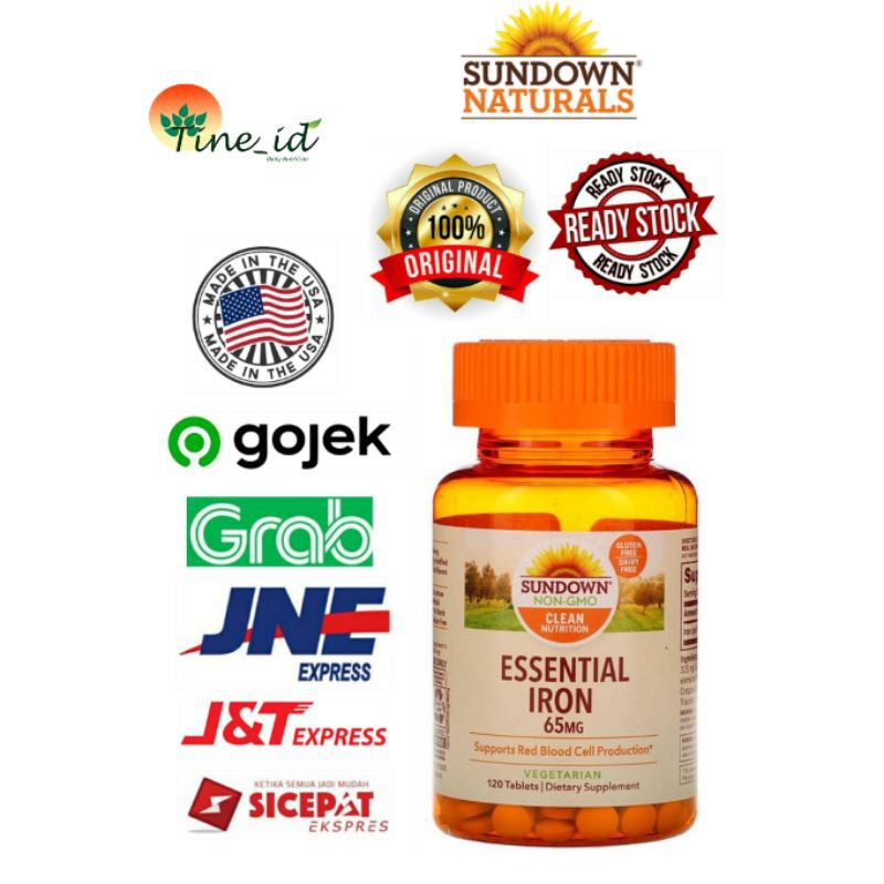 Jual Sundown Naturals Essential Iron Vitamin Zat Besi Anemia 65 mg ...