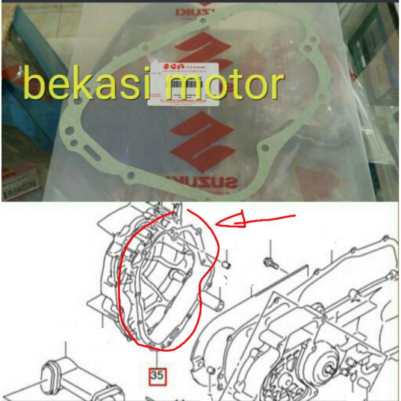 Jual 11483-46G paking packing magnet gasket kanan suzuki skywave ...