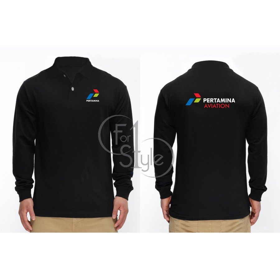 Jual T-SHIRT KAOS PERTAMINA AVIATION LENGAN PANJANG BERKERAH - CUSTOM ...