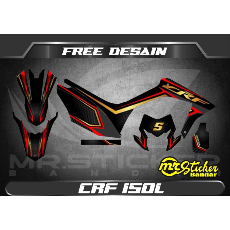 Jual Decal Custom Striping crf 150L/Sticker Decal/Decal Stiker crf 150L ...
