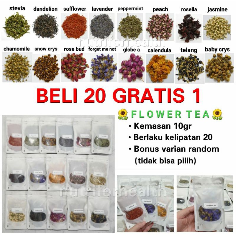 Jual (20 FREE 1) 10gr Teh Bunga Flower Tea Chamomile | Telang ...