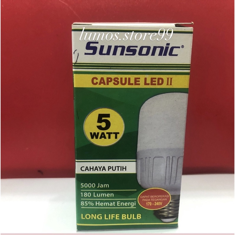 Jual Lampu /Bohlam LED Sunsonic 5w( cahaya putih) | Shopee Indonesia