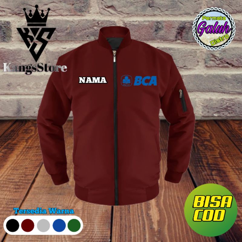 Jual JAKET BANK BCA JAKET BOMBER BORDIR JAKET BANK CUSTOM | Shopee ...