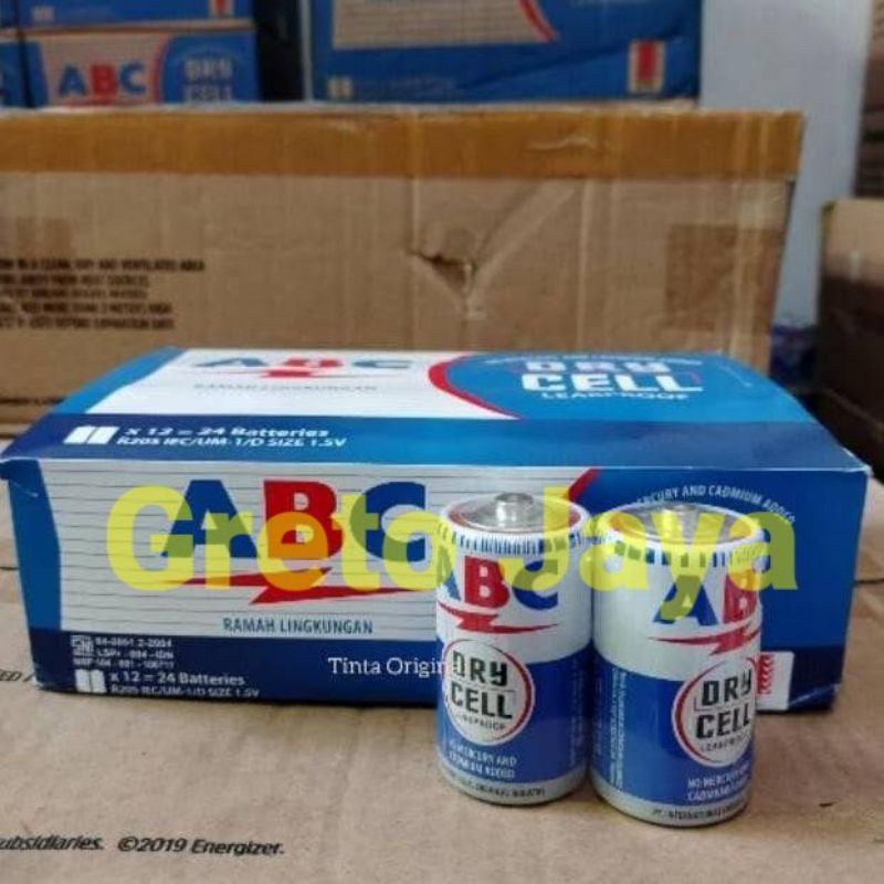 Jual Baterai ABC Besar Tipe D Type Ukuran R20 Big Batrai Size R 20 ...