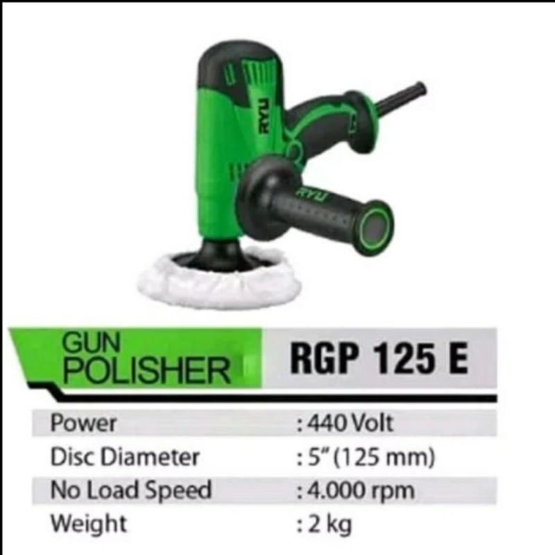 Jual MESIN POLES RYU RGP 125E POLISHER MOBIL MOTOR 5 INCH | Shopee Indonesia