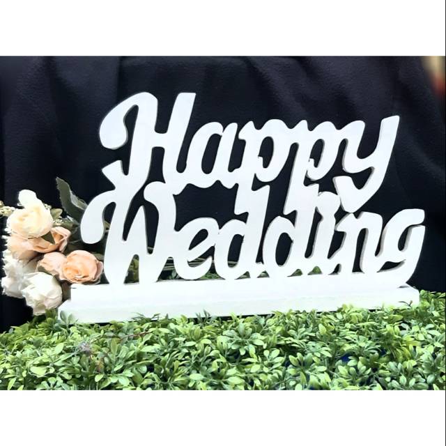 Jual Tulisan Huruf Happy Wedding Kayu | Shopee Indonesia