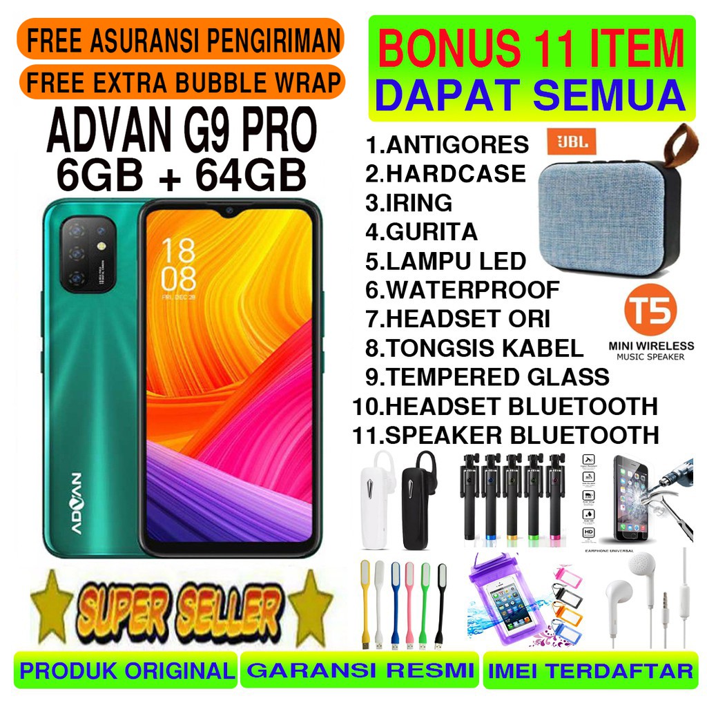 Jual ADVAN G9 PRO 6/64 GB RAM 6GB ROM 64GB & G9 PERFECTO 4/32 4GB 32GB GARANSI RESMI ADVAN ...