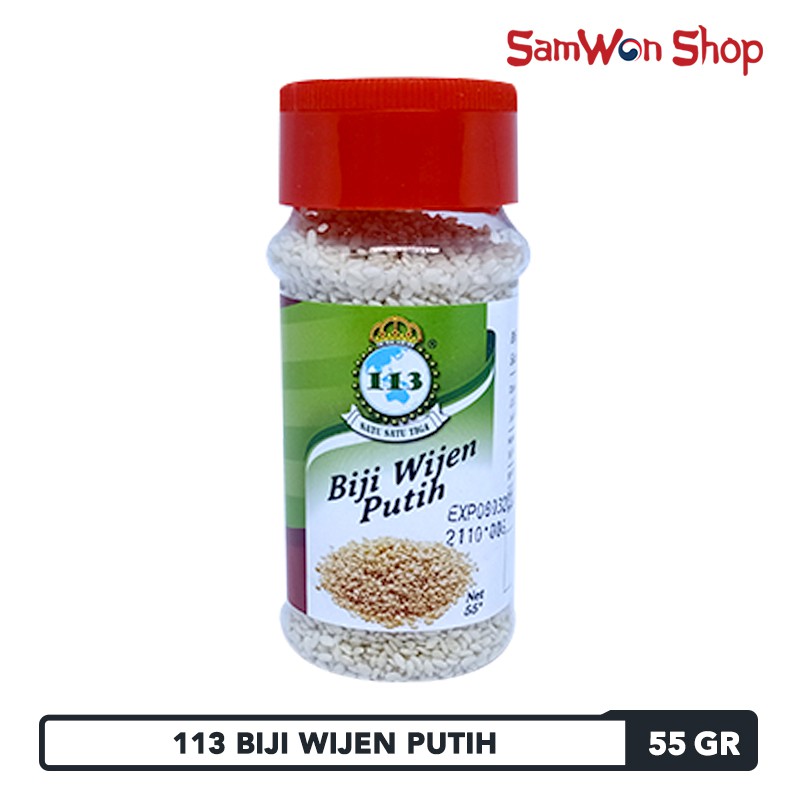 Jual 113 BIJI WIJEN PUTIH / WHITE SESAME SEED 55GR - BUMBU DAPUR SIAP ...