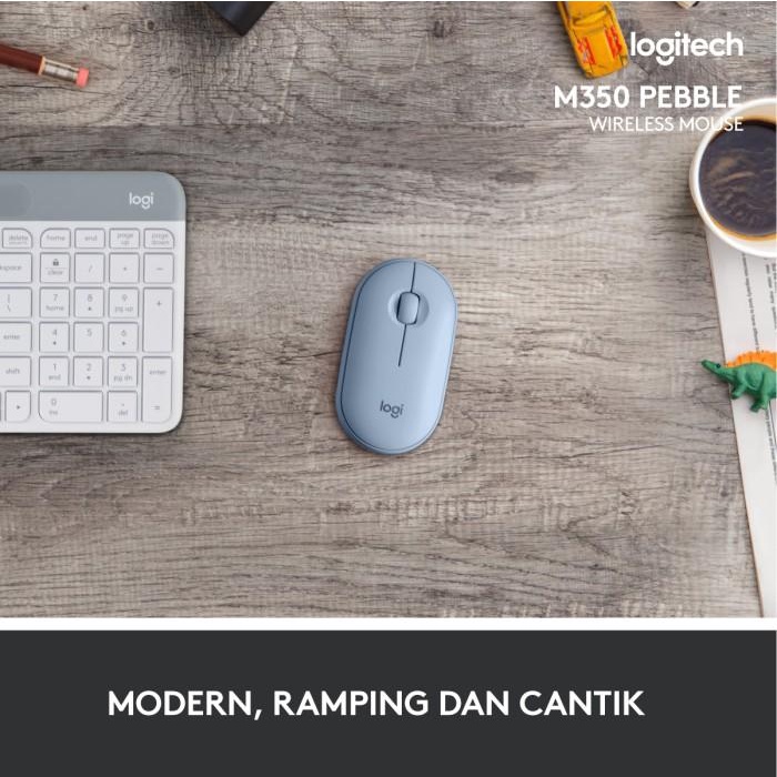Jual Logitech Pebble Wireless Bluetooth Mouse M350 - Blue | Shopee Indonesia