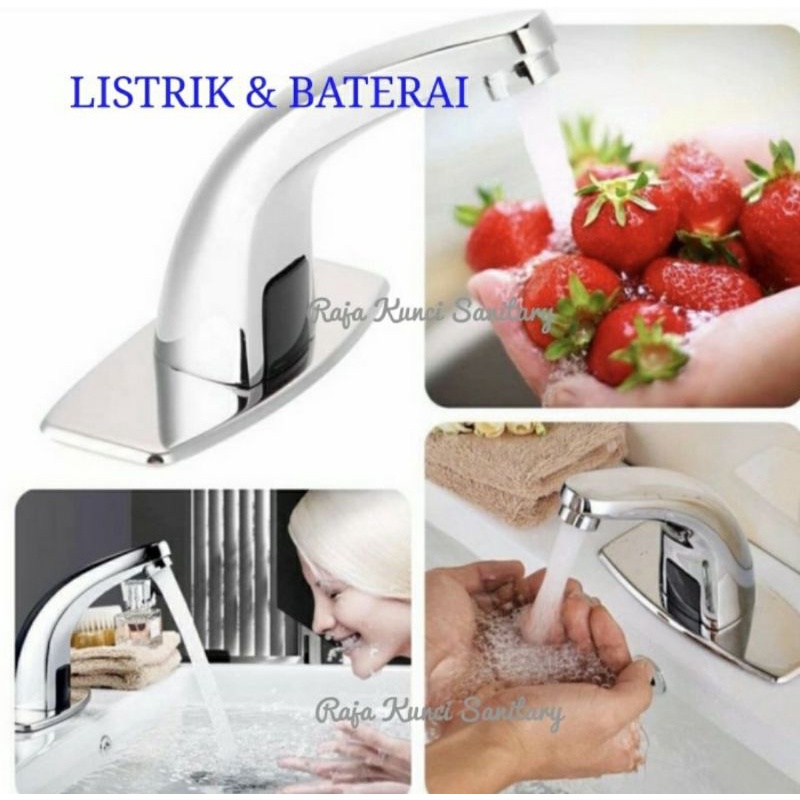 Jual Kran Sensor / Kran Wastafel Otomatis Hitam Chrome Gold | Shopee ...