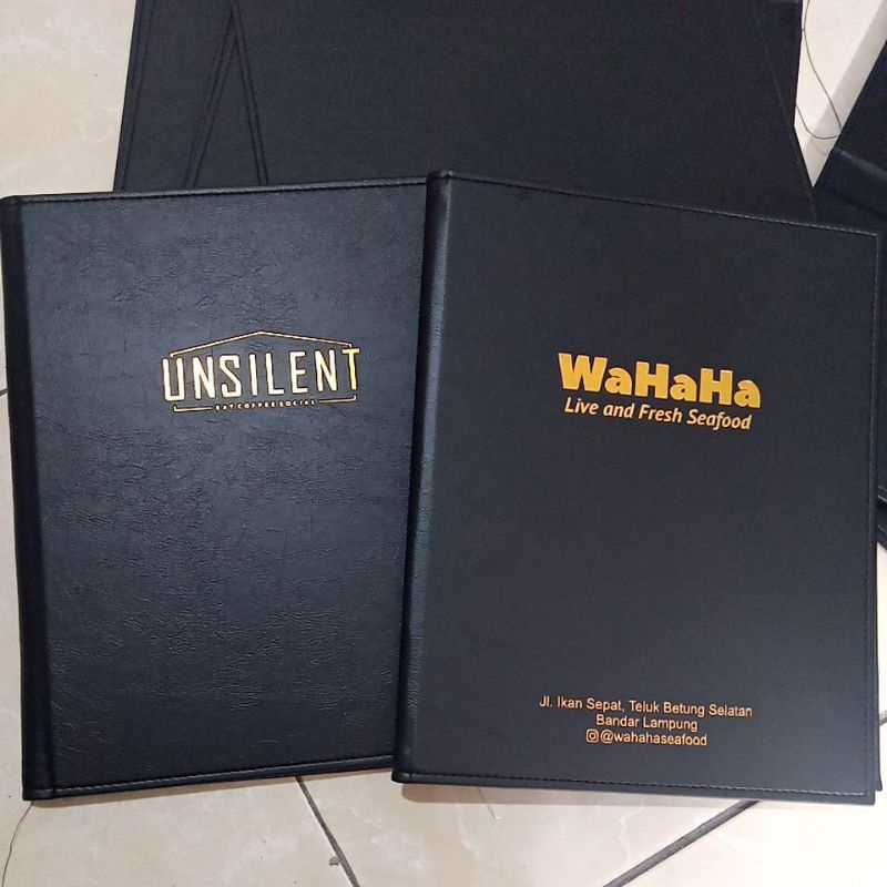 Jual cover menu resto cafe ukuran a4 baut logo custom | Shopee Indonesia