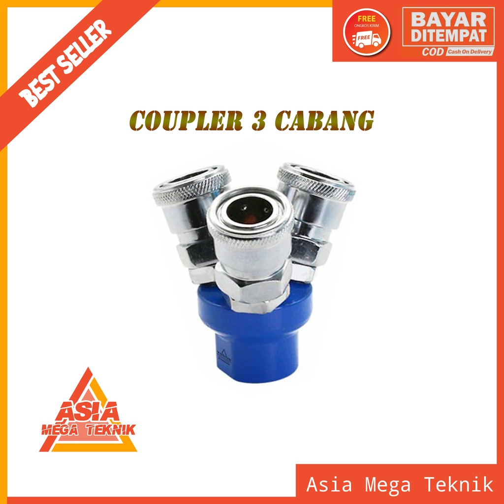 Jual Quick Coupler 2 Way / Coupler 2 Cabang / Sambungan Kran Angin ...