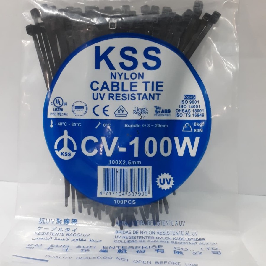 Jual KABEL TIES KSS UV RESISTANCE CV 100W 150W TIE CABLE HITAM | Shopee Indonesia
