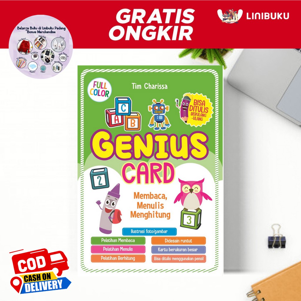 Jual BUKU ANAK - GENIUS CARD: MEMBACA, MENULIS, MENGHITUNG | Shopee ...