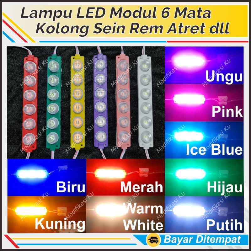 Jual LAMPU LED KOLONG SINAR TERANG MODUL PANJANG 6 MATA MULTIFUNGSI ...