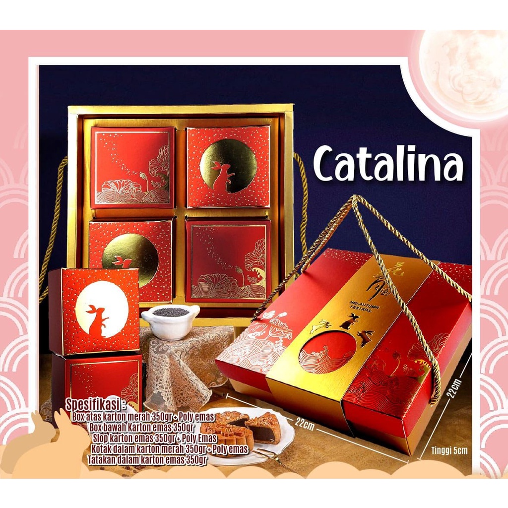 Jual BOX MOONCAKE/ BOX MOONCAKE MERAH/ BOX MID AUTUMN FESTIVAL/ BOX ...