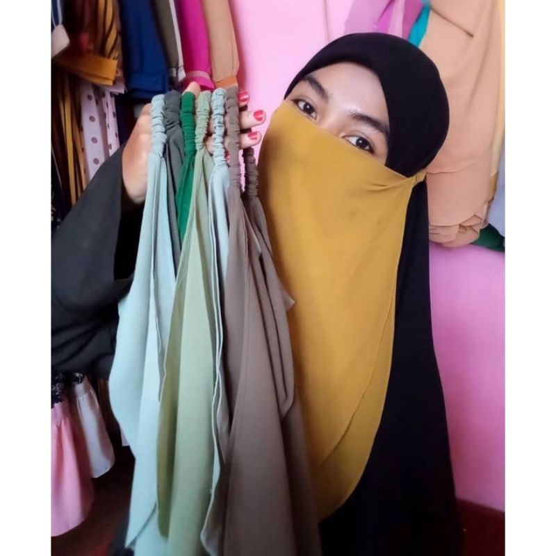 Jual NIQAB 2 LAYER CADAR KARET SIFON TANPA JAHITAN BAWAH MATA | Shopee Indonesia